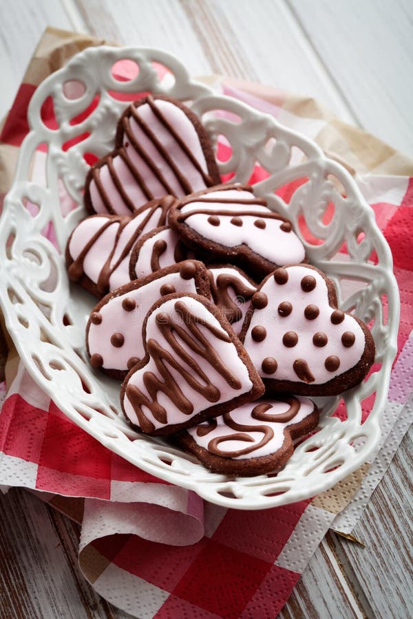 Heart cookies stock image. Image of color, confection - 26077269