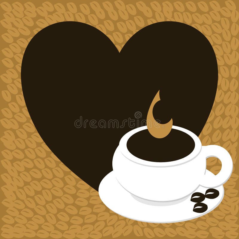 A Heart with Copy Space and a Cup Stock Vector - Illustration of ...