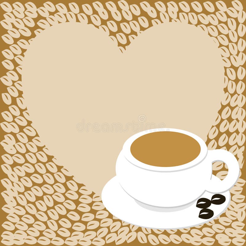 A Heart with Copy Space and a Cup Stock Vector - Illustration of saucer ...