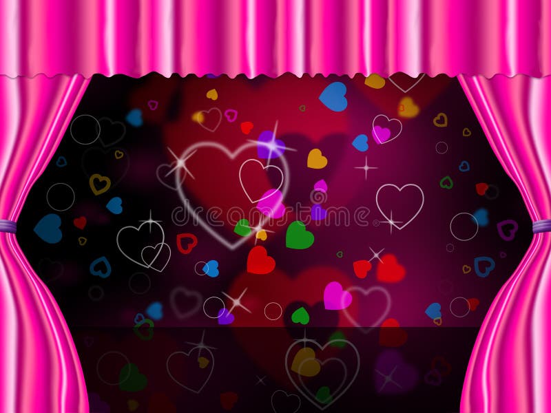 Heart on stage stock vector. Illustration of decoration - 65267387