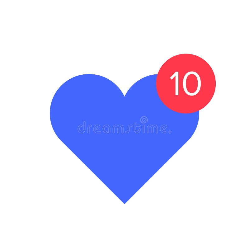 Heart with Counter Notification Icon. Counter and Heart Symbol. Stock ...