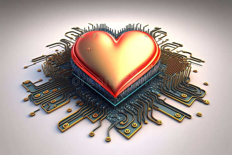 Heart Cpu Processor Favorite My Stock Illustration - Illustration of ...