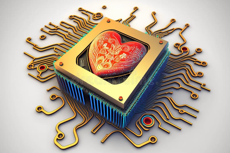 Heart Cpu Processor Favorite My Stock Illustration - Illustration of ...