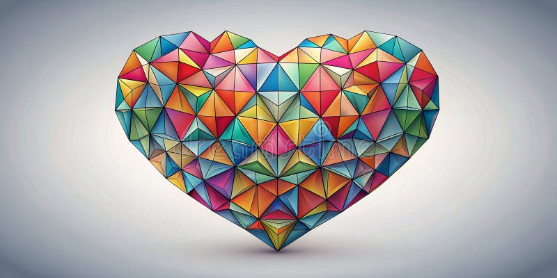 Heart Crafted from Geometric Shapes Abstract Heart Configuration ...
