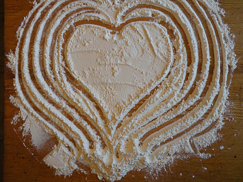 Heart created with flour stock photo. Image of lovers - 103702296