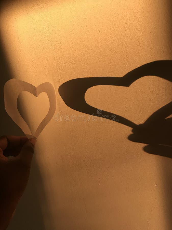 The Heart Created by the Shadow Stock Image - Image of shadow, drawing ...