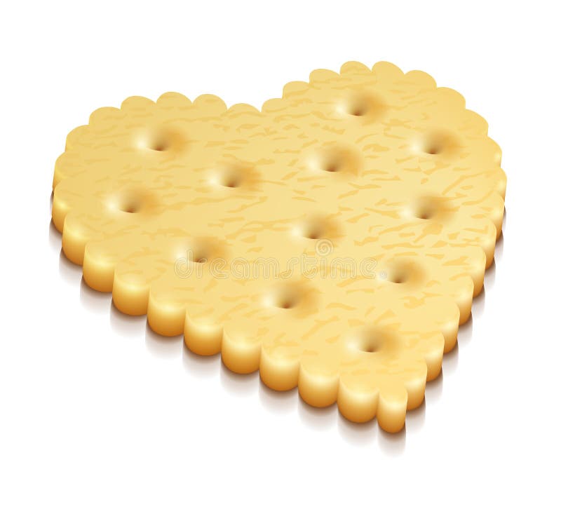 Heart crisp cookie snacks stock vector. Illustration of delicious ...