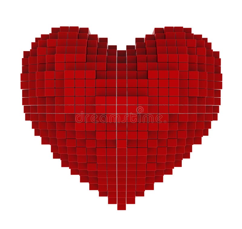 Heart of cubes stock illustration. Illustration of abstract - 65848062