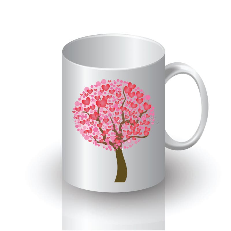 Heart cup stock vector. Illustration of decoration, painting - 36644536