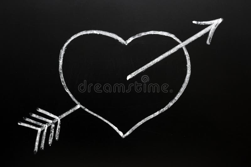 Heart with Cupid S Arrow Hitting through Stock Image - Image of passion ...