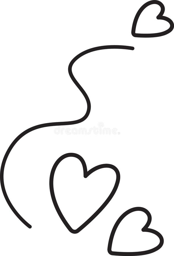 Heart with Curve Doodle stock vector. Illustration of heart - 307819456