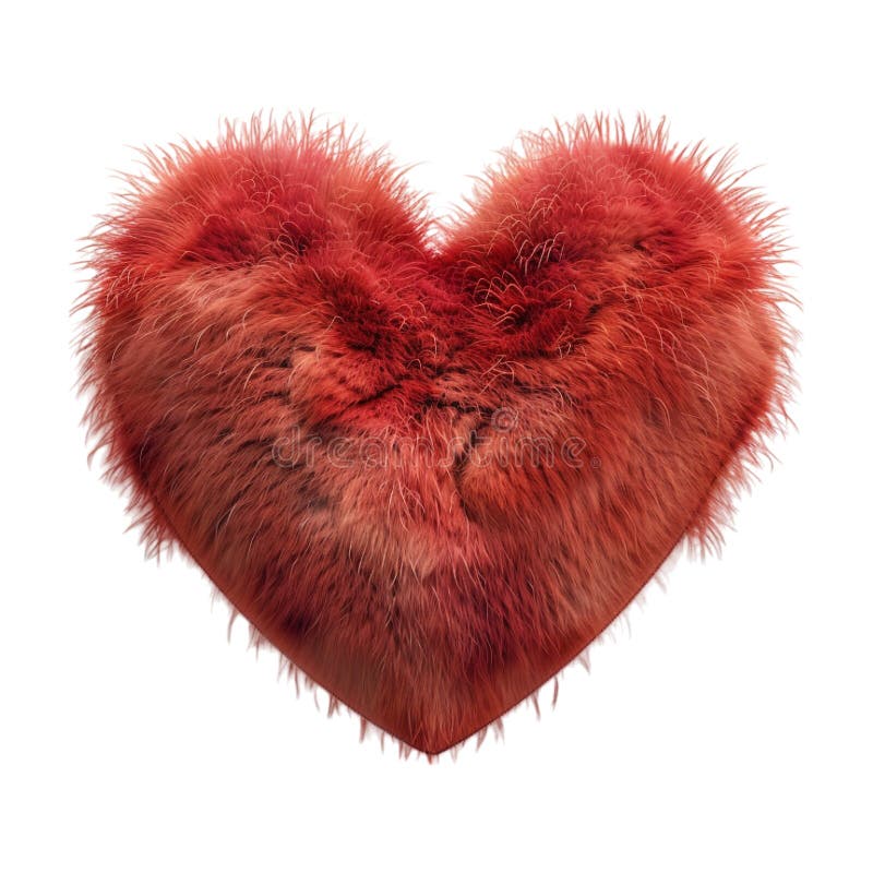 Heart Cushion Made with Fur on Transparent Background - Ai Generated ...