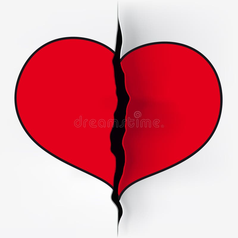Divided heart stock vector. Illustration of love, metaphor - 37640508