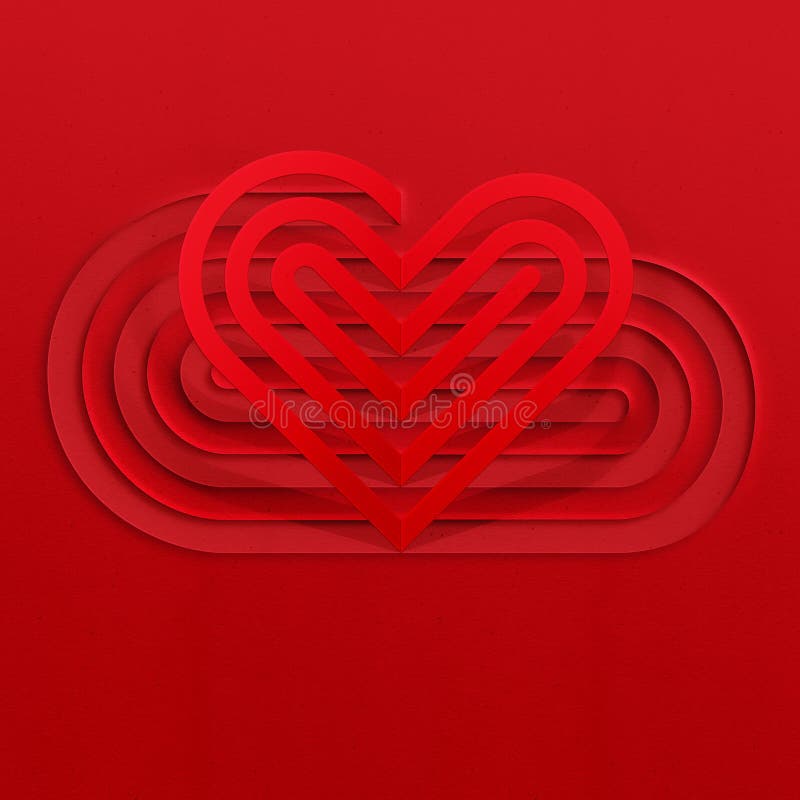 Heart cut out, red stock illustration. Illustration of origami - 219265943