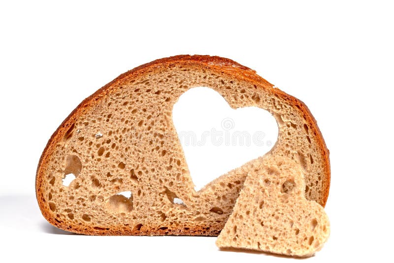 Heart Cut Out of a Slice of Bread Stock Photo - Image of diet, slice ...