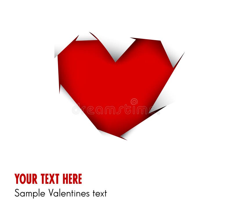 Heart Cut Out of White Paper - Vector Stock Vector - Illustration of ...