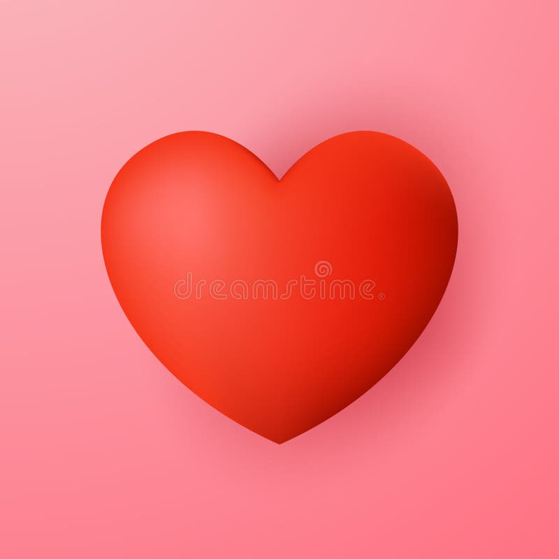 Red Heart Vector. Holiday Banner with Hot Air Heart. Stock Vector ...