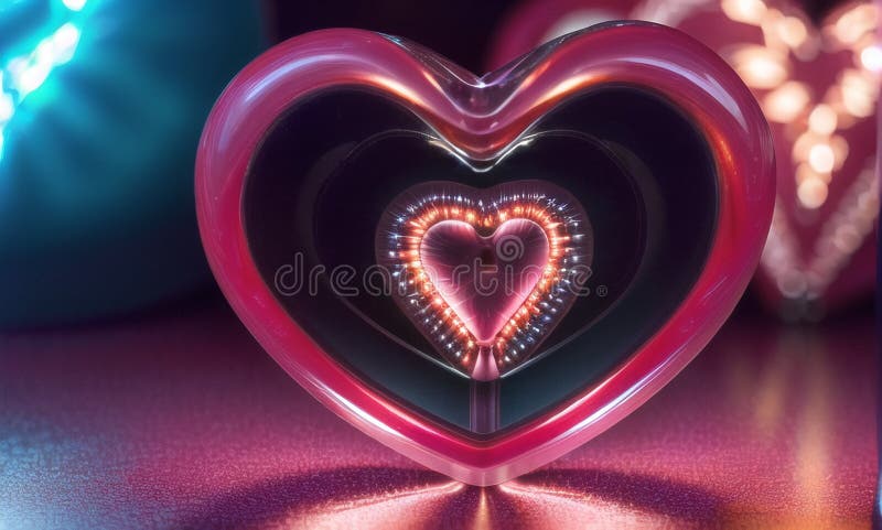 3d Hearts Conceptual Artwork for Valentines Day Love. Elegant ...