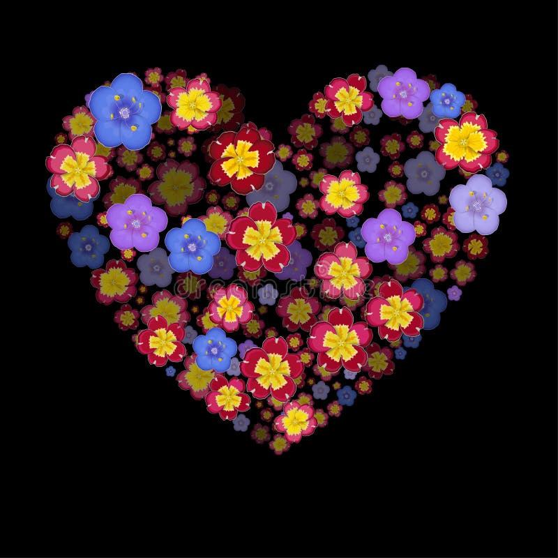 Heart with 3d Effect. Flower Heart Vector Stock Illustration ...