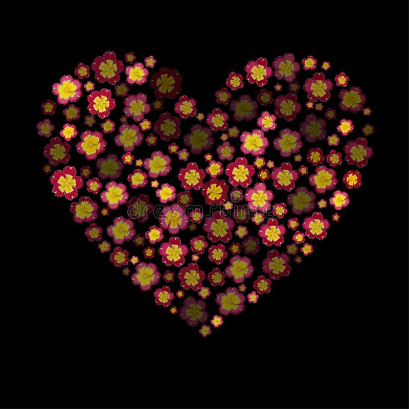 Heart with 3d Effect. Flower Heart Vector. Stock Vector - Illustration ...