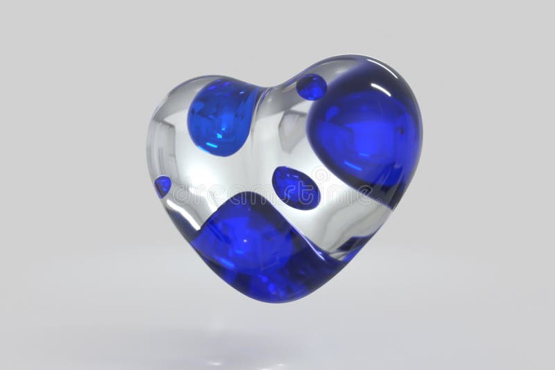 Heart 3d Render Modern Transparency Glass Abstract Stock Illustration ...