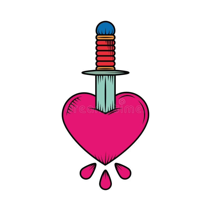 Dagger tattoo stock vector. Illustration of property - 21613198