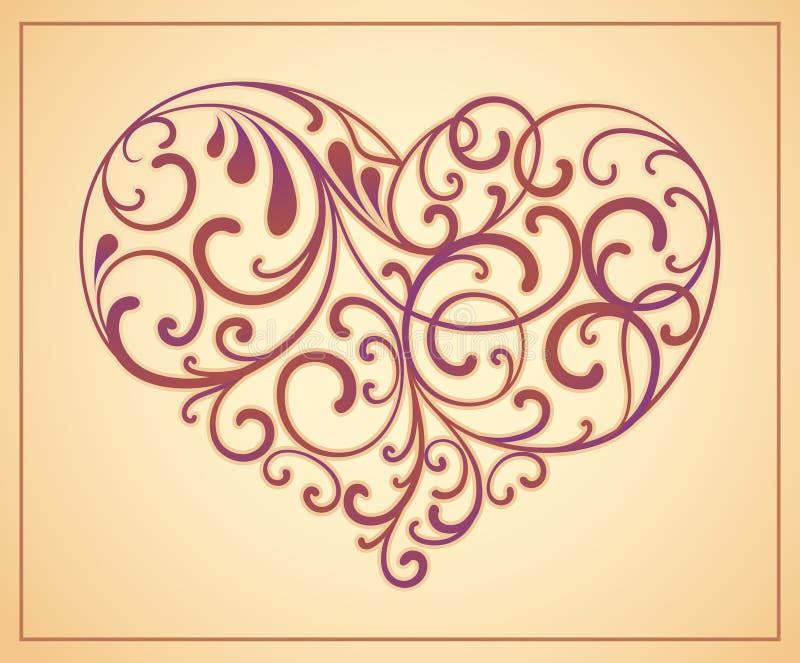 Heart Is Decorated Design Elements Stock Vector - Illustration of love ...