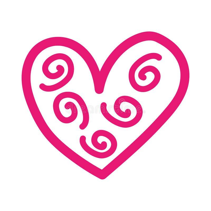 Heart Decorative Element Curly Swirls Stock Vector - Illustration of ...