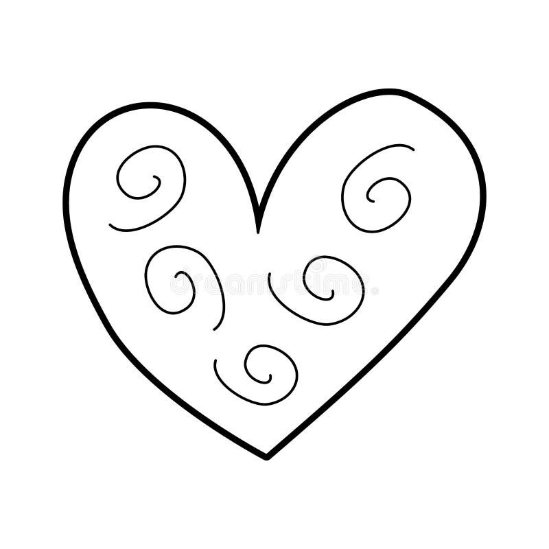 Curly heart illustration stock vector. Illustration of devotion - 9963623