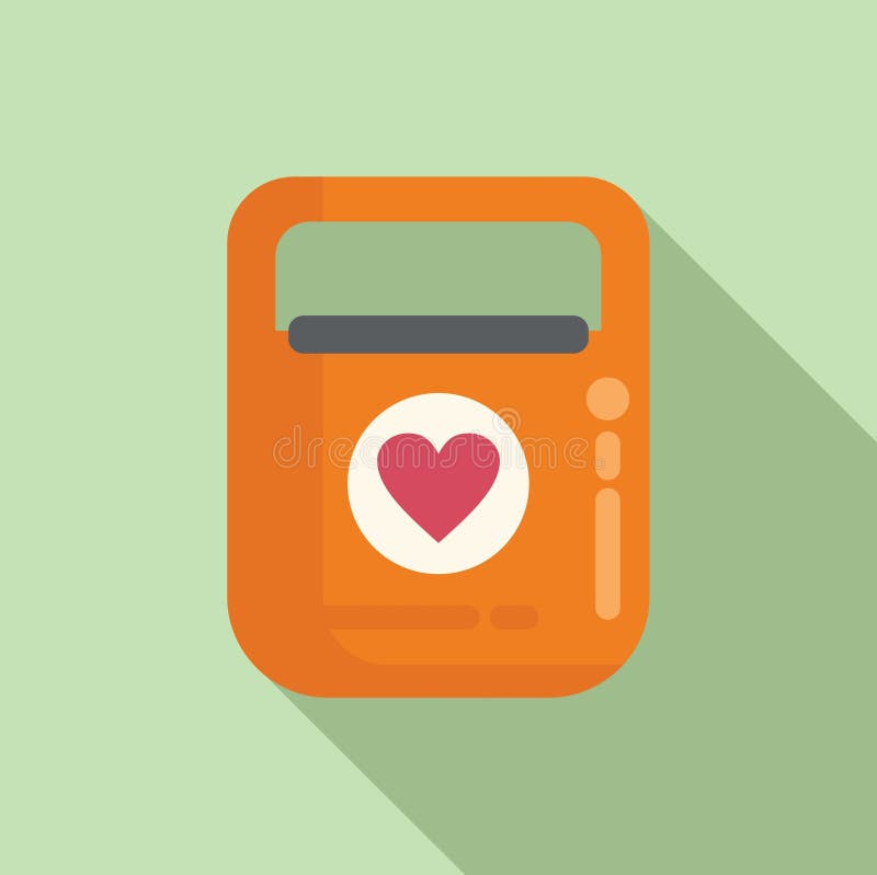 Heart Defibrillator Icon Flat Vector. Patient Cardiac Attack Stock ...