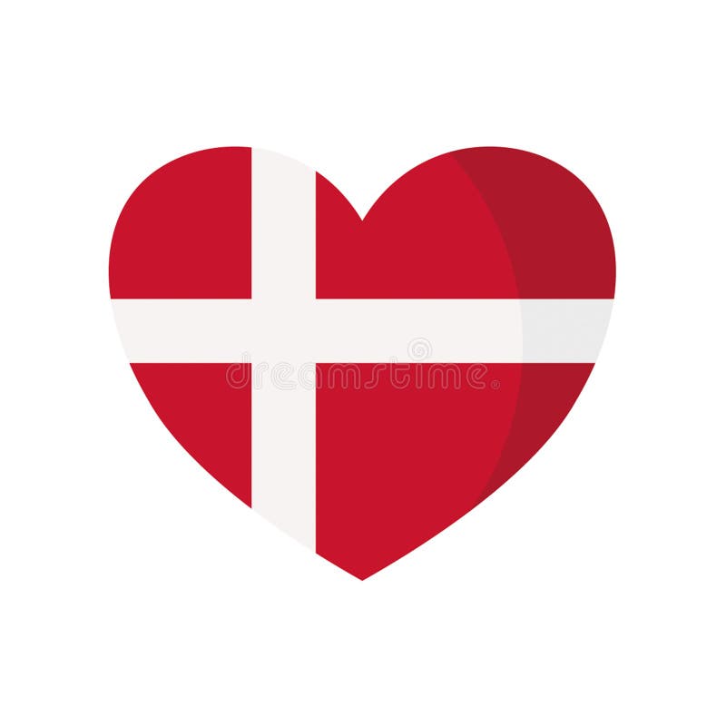 Heart with Denmark Flag - Vector Illustration Stock Vector ...