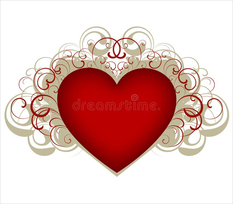 Heart with design elements stock illustration. Illustration of abstract ...