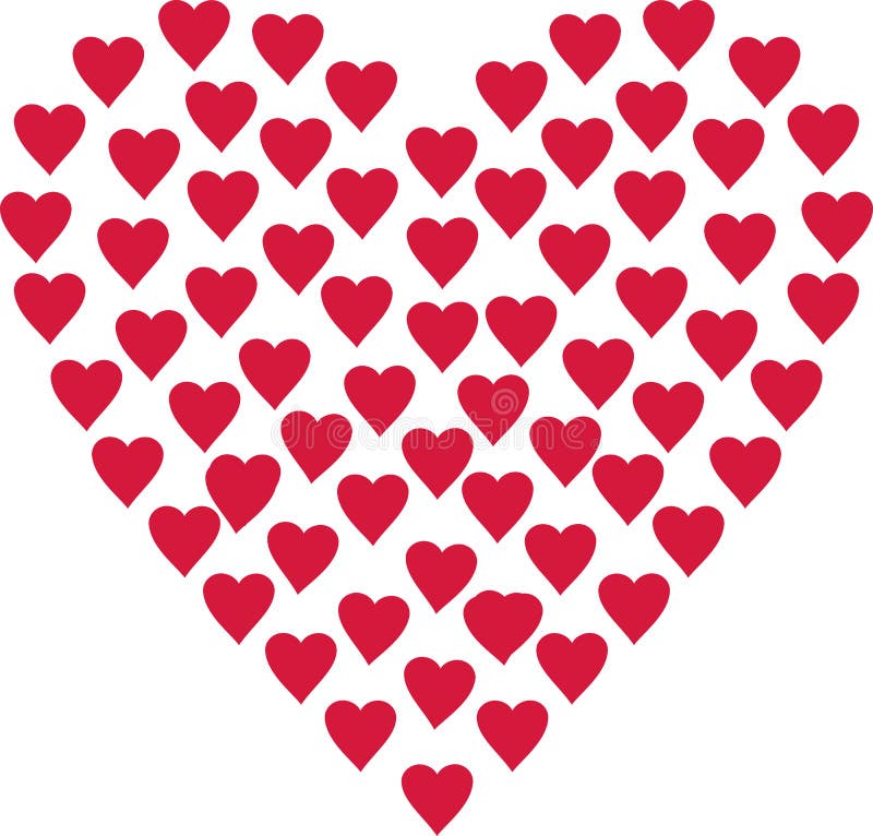 Heart designed of hearts stock vector. Illustration of sign - 107169118
