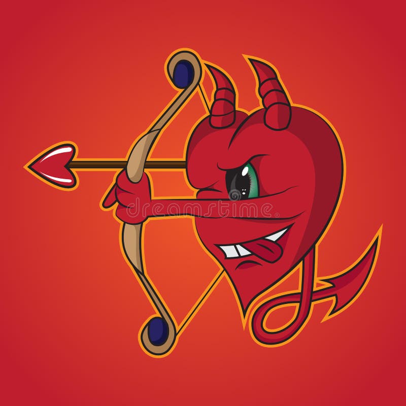 Devil Cupid stock vector. Illustration of cupid, devil - 29692141