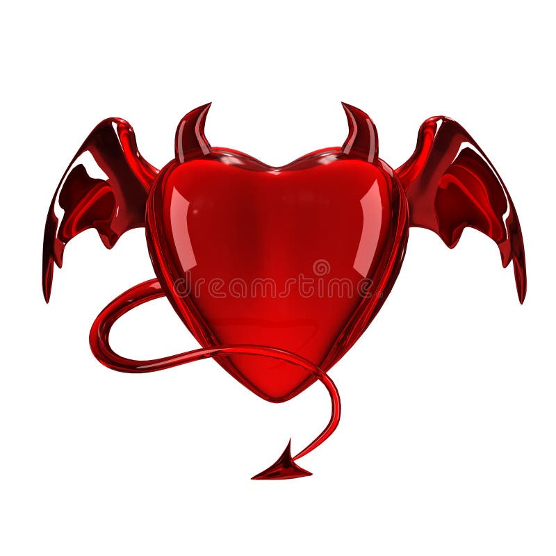 Heart devil (3d render) stock illustration. Illustration of single ...