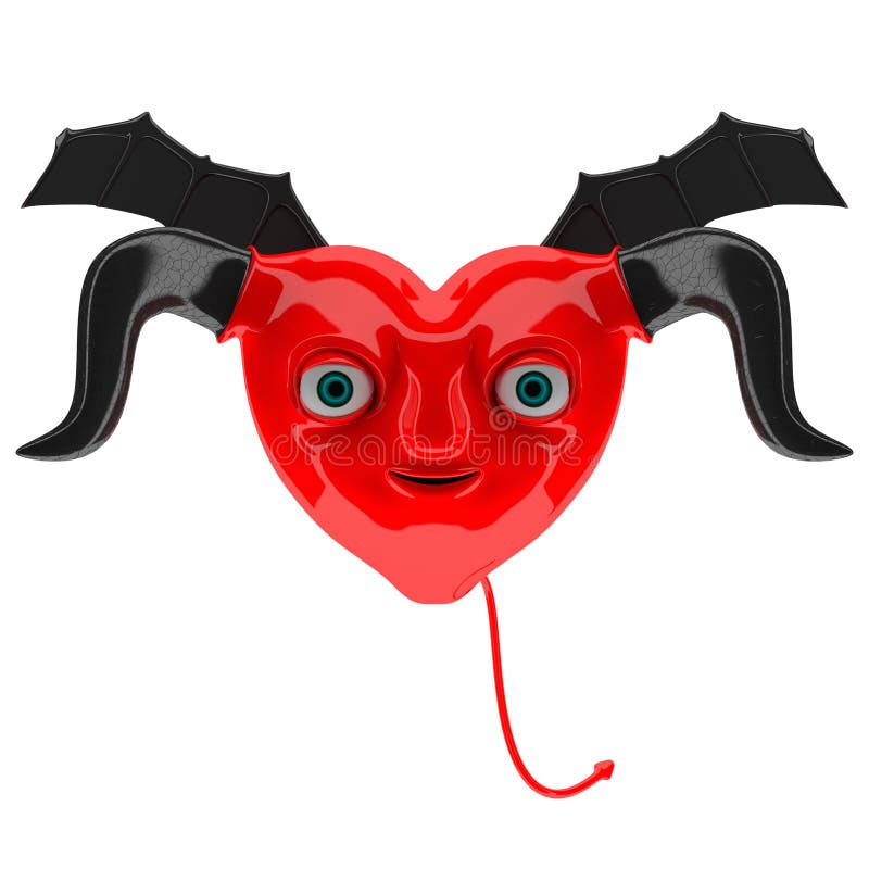 Heart devil. stock illustration. Illustration of sign - 36819362