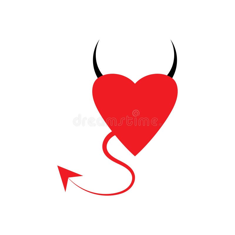 Heart Devil Logo Vector Template Stock Vector - Illustration of romance ...