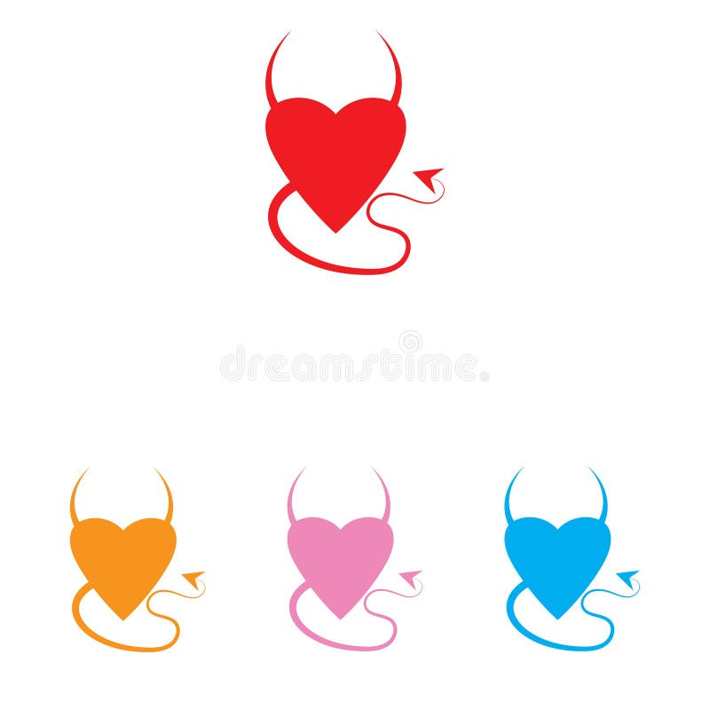 Heart Devil Logo Vector Template Stock Vector - Illustration of devil ...