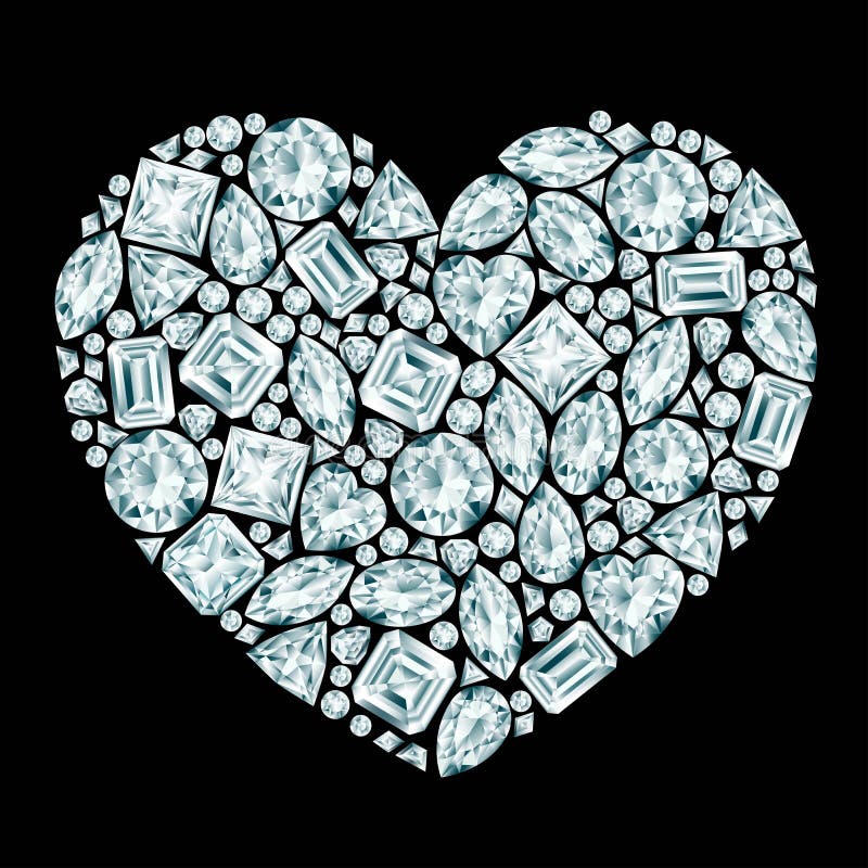 Heart Diamond Over Rainbow Colors Stock Illustration - Illustration of ...