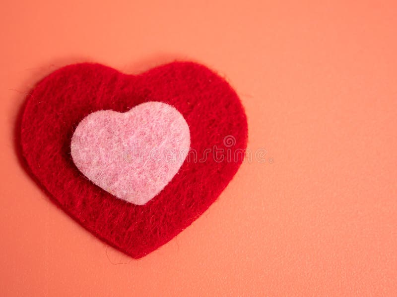 Heart of Different Colors on a Pink Background. Stock Photo - Image of ...