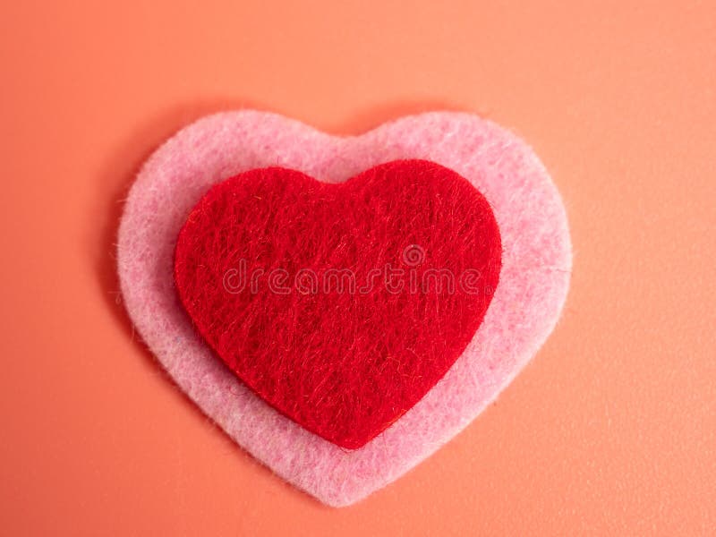 Heart of Different Colors on a Pink Background. Stock Photo - Image of ...