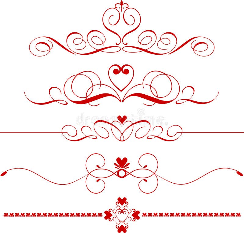 Heart dividers stock vector. Illustration of floral, border - 12770265