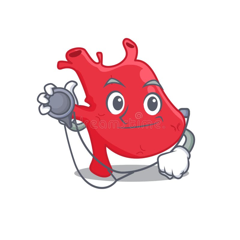 Heart in Doctor Cartoon Character with Tools Stock Vector ...