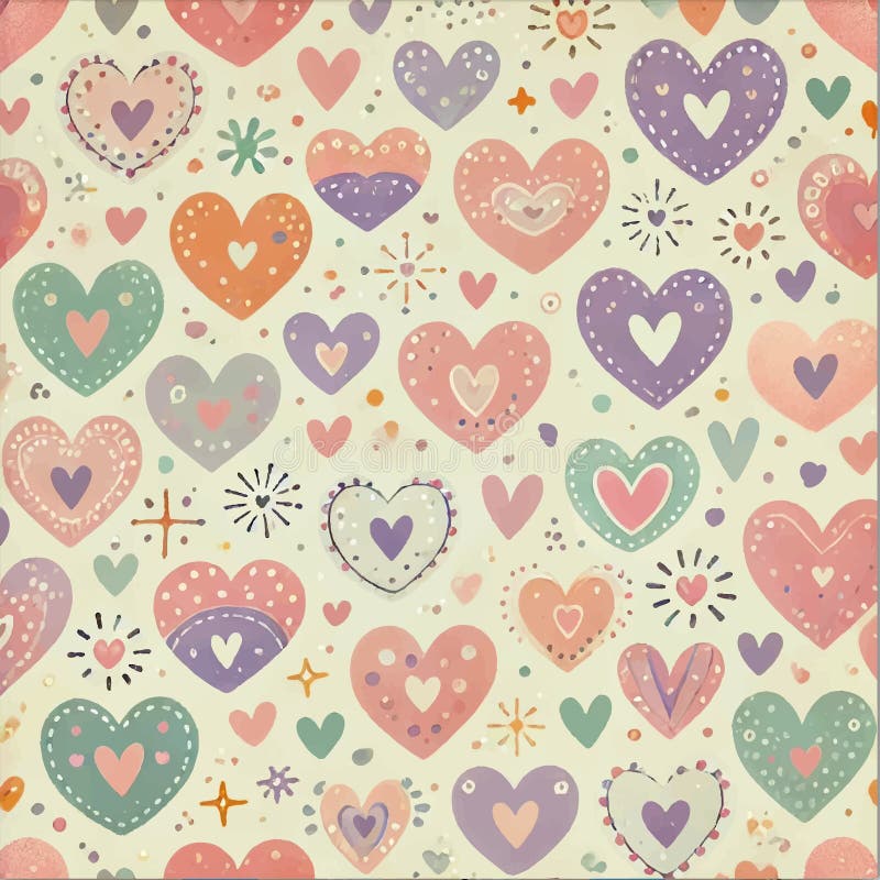 HEART DOODLE DESIGN BACKGROUND PRINT in VECTOR Stock Vector ...