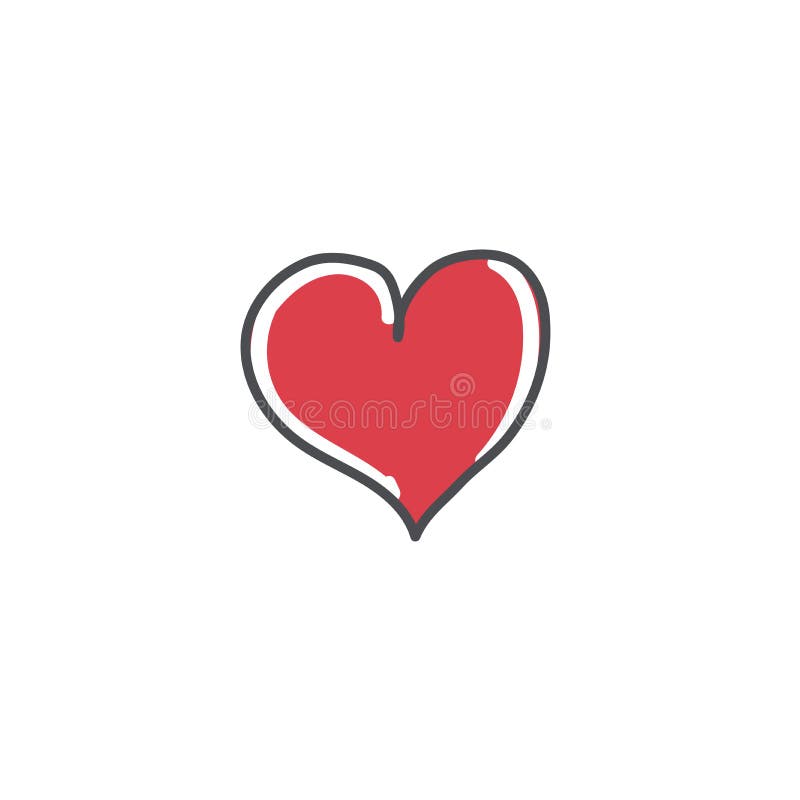 Heart doodle icon stock vector. Illustration of graphic - 184030716