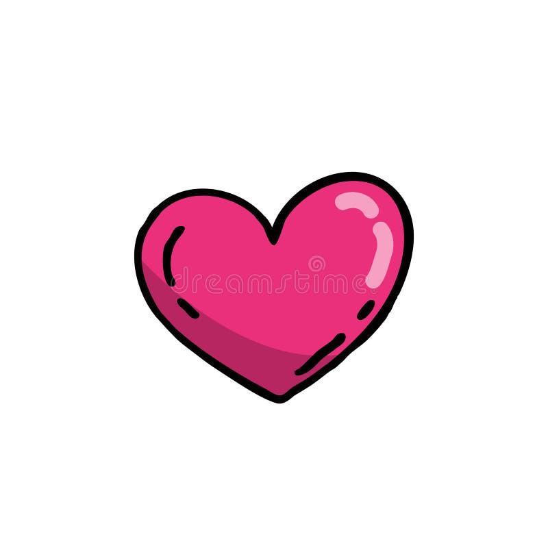 Heart Doodle Icon, Vector Illustration Stock Illustration ...