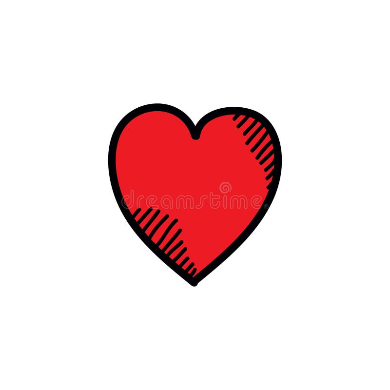 Heart Doodle Icon, Vector Illustration Stock Illustration ...