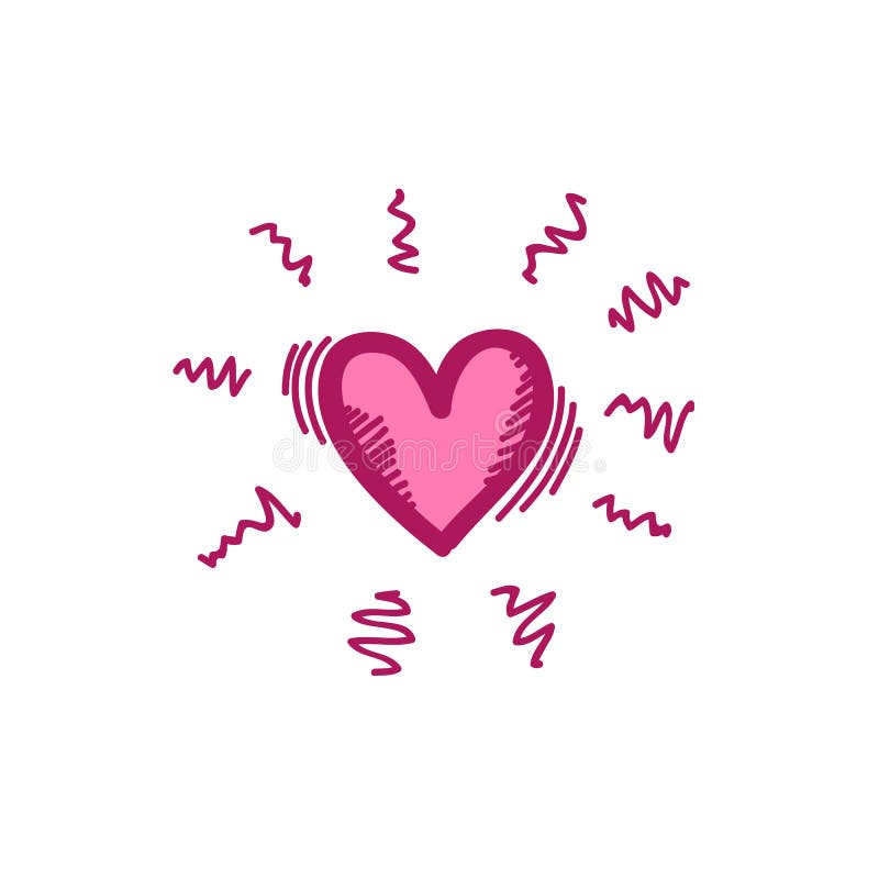 Heart doodle icon stock illustration. Illustration of cute - 184485568
