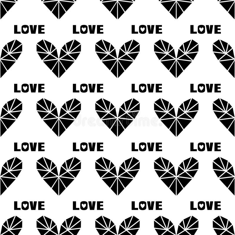 Heart Doodles Seamless Pattern. Love Illustration Hearts Hand Drawn ...