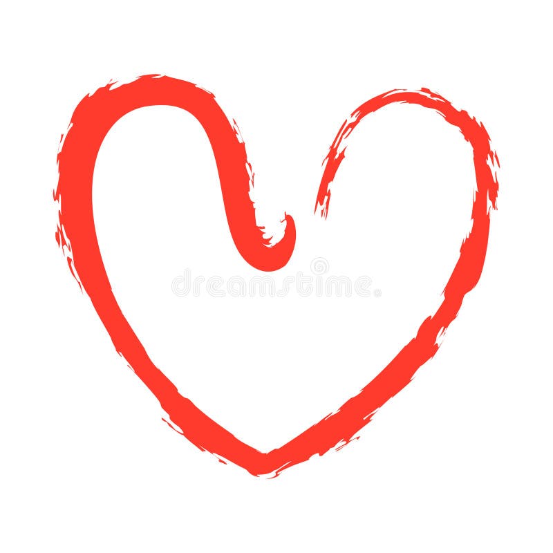 Heart Drawing in Hand Drawn Style. Heart in Doodle Style Stock Vector ...